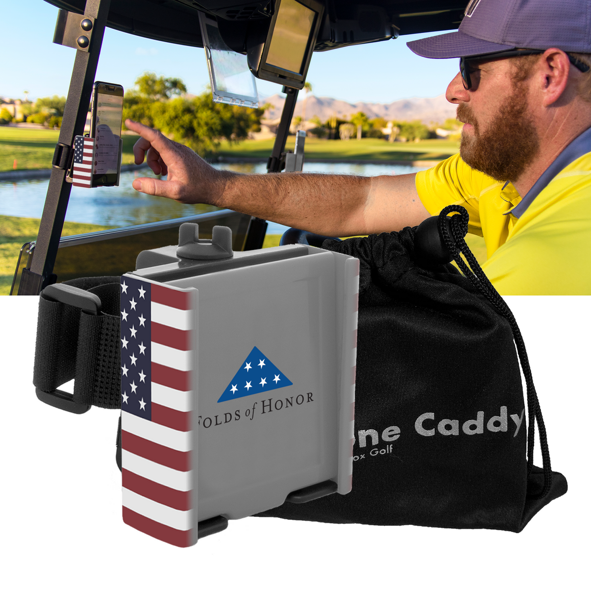 Phone Caddy - Folds of Honor – Desert Fox Golf